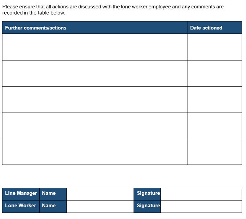 Lone Worker Risk Assessment & Checklist Template (digital Download) - Etsy