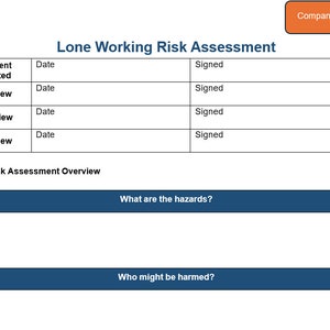 Essential Lone Working Risk Assessment Template and Lone Workers ...