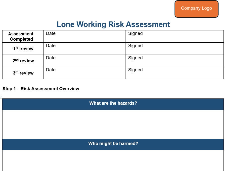 Essential Lone Working Risk Assessment Template and Lone Workers ...