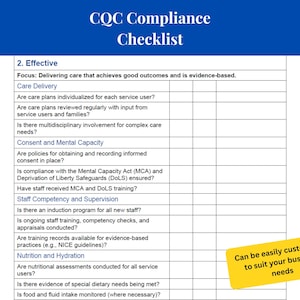 CQC Compliance Checklist: Health & Safety, Risk Management (digital ...