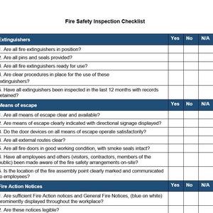 Comprehensive Fire Safety Inspection Template Word | Fire Safety ...
