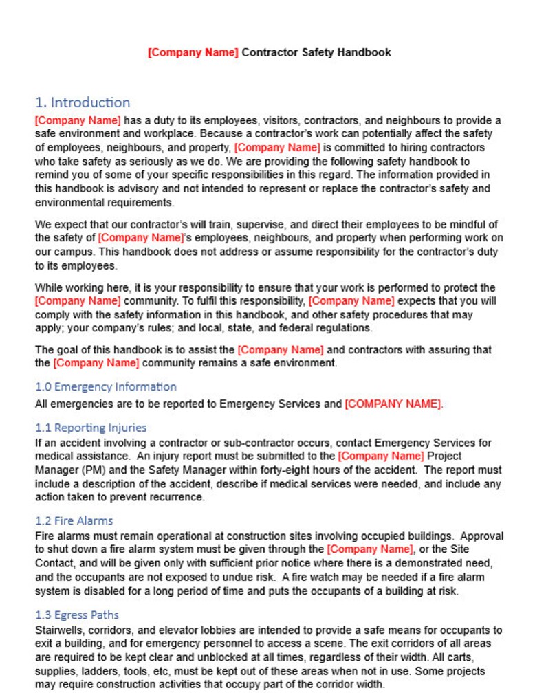 Contractor Safety Handbook - the Definitive Guide and Handbook for H&S ...