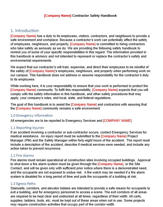 Contractor Safety Handbook - the Definitive Guide and Handbook for H&S ...