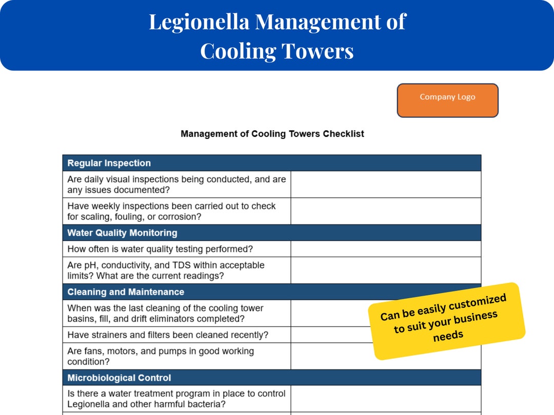 Complete Legionella Cooling Tower Management Checklist - Legionella ...