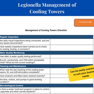 Complete Legionella Cooling Tower Management Checklist - Legionella ...