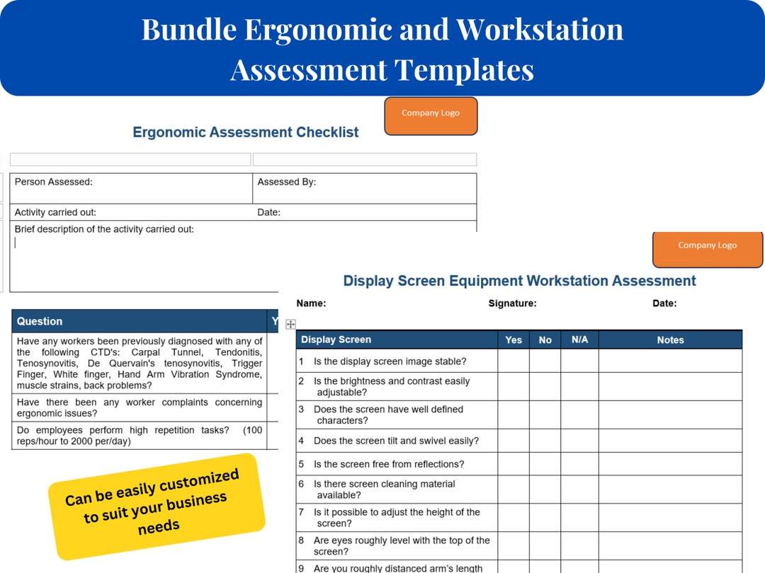 Bundle Complete Workplace Wellness Made Easy: Ergonomic Assessment and ...