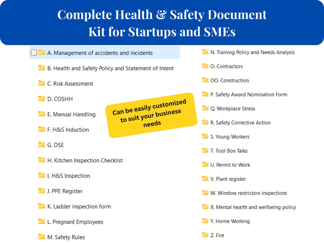 Complete Health & Safety Document Kit for Startups and Smes | Startup ...