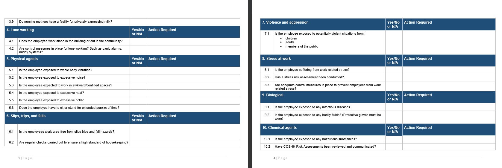 New and Expectant Mother Risk Assessment Checklist Expectant Mother ...