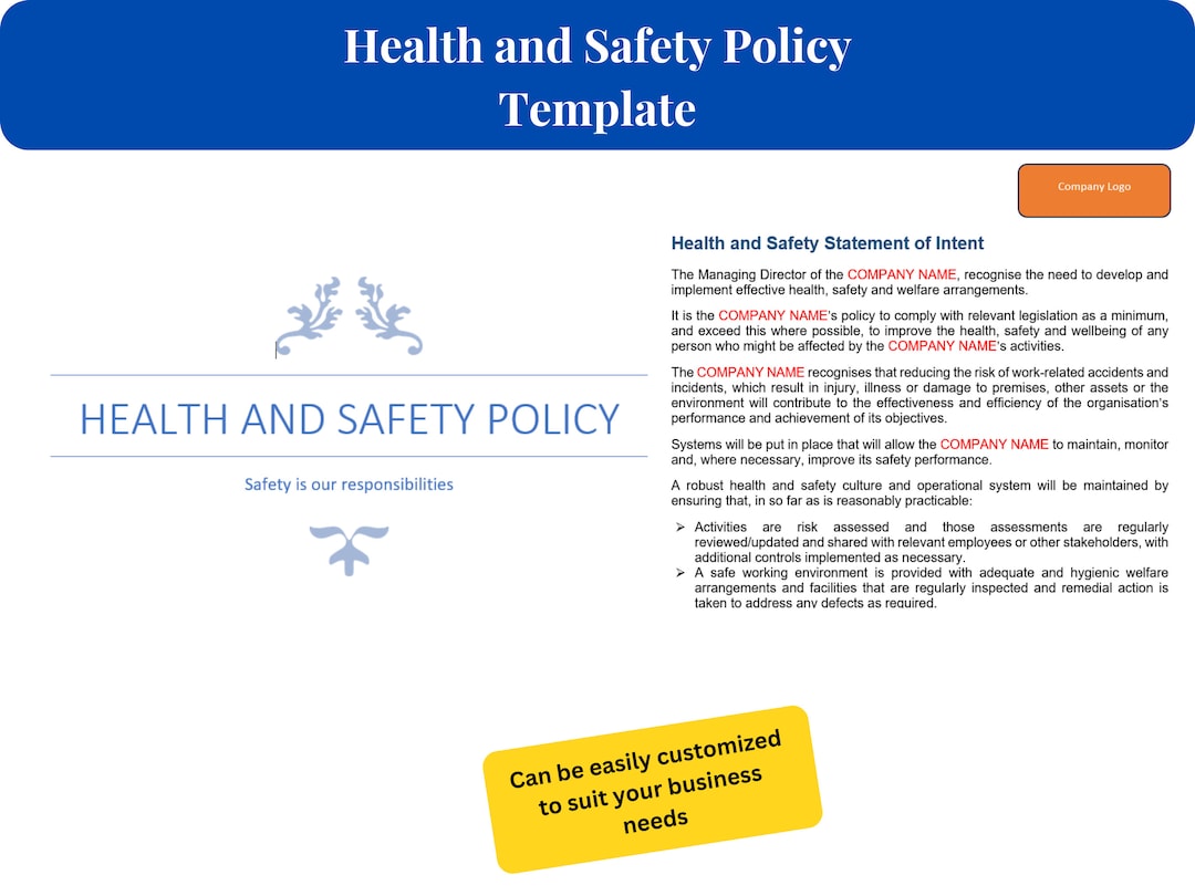 Comprehensive Health and Safety Policy Template With Statement of ...