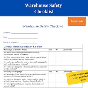 Warehouse Safety Checklist Template | Comprehensive H&S Audit Tool ...