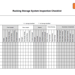 Comprehensive Racking Storage System Inspection Checklist Template Ensure Safety & Compliance ...