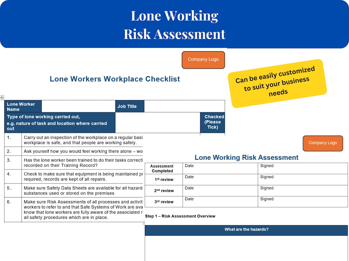 Essential Lone Working Risk Assessment Template and Lone Workers ...