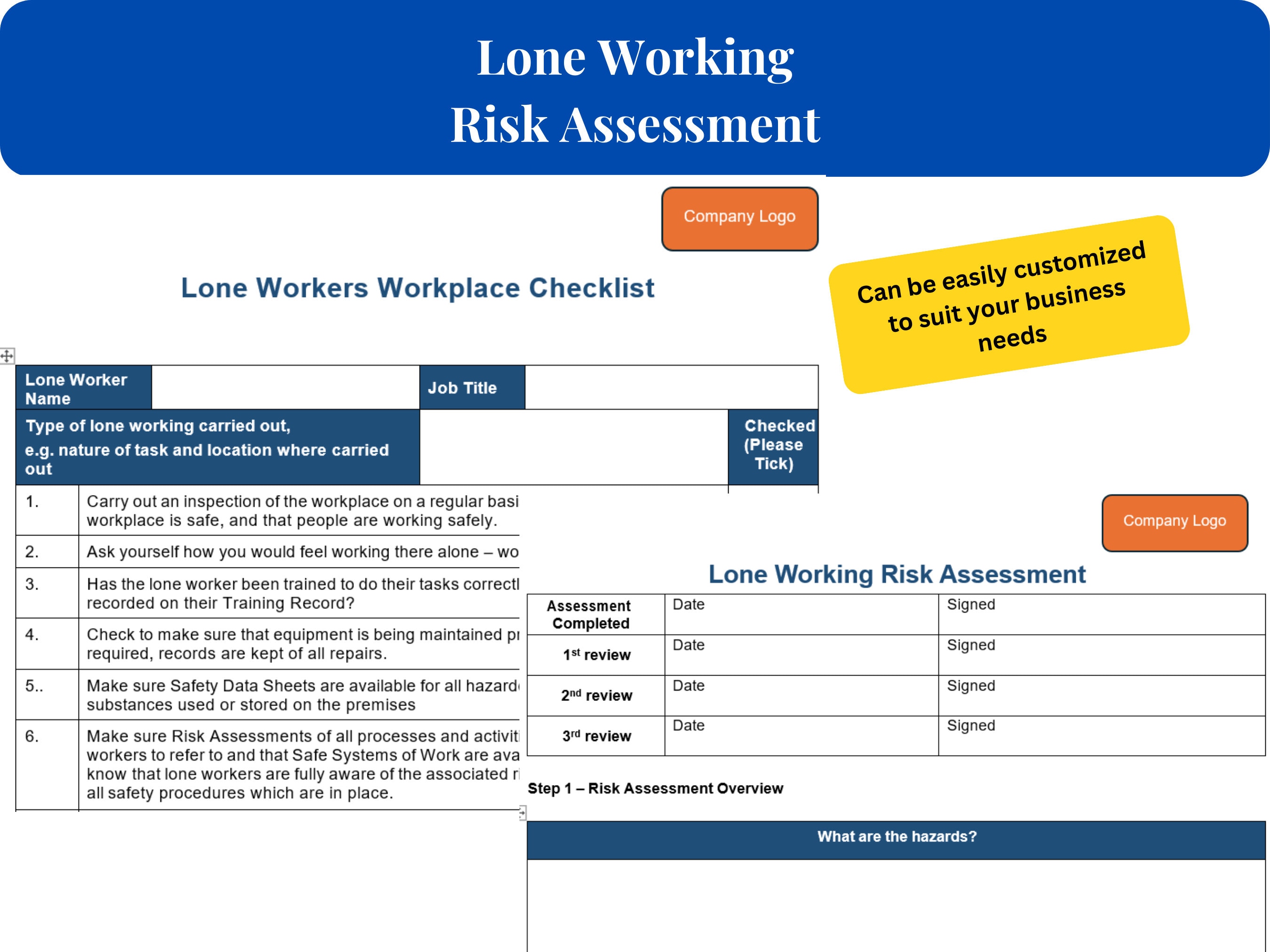Essential Lone Working Risk Assessment Template and Lone Workers ...