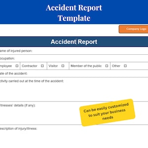 Bundle Complete Accident Report Form | First Aid Report Template ...