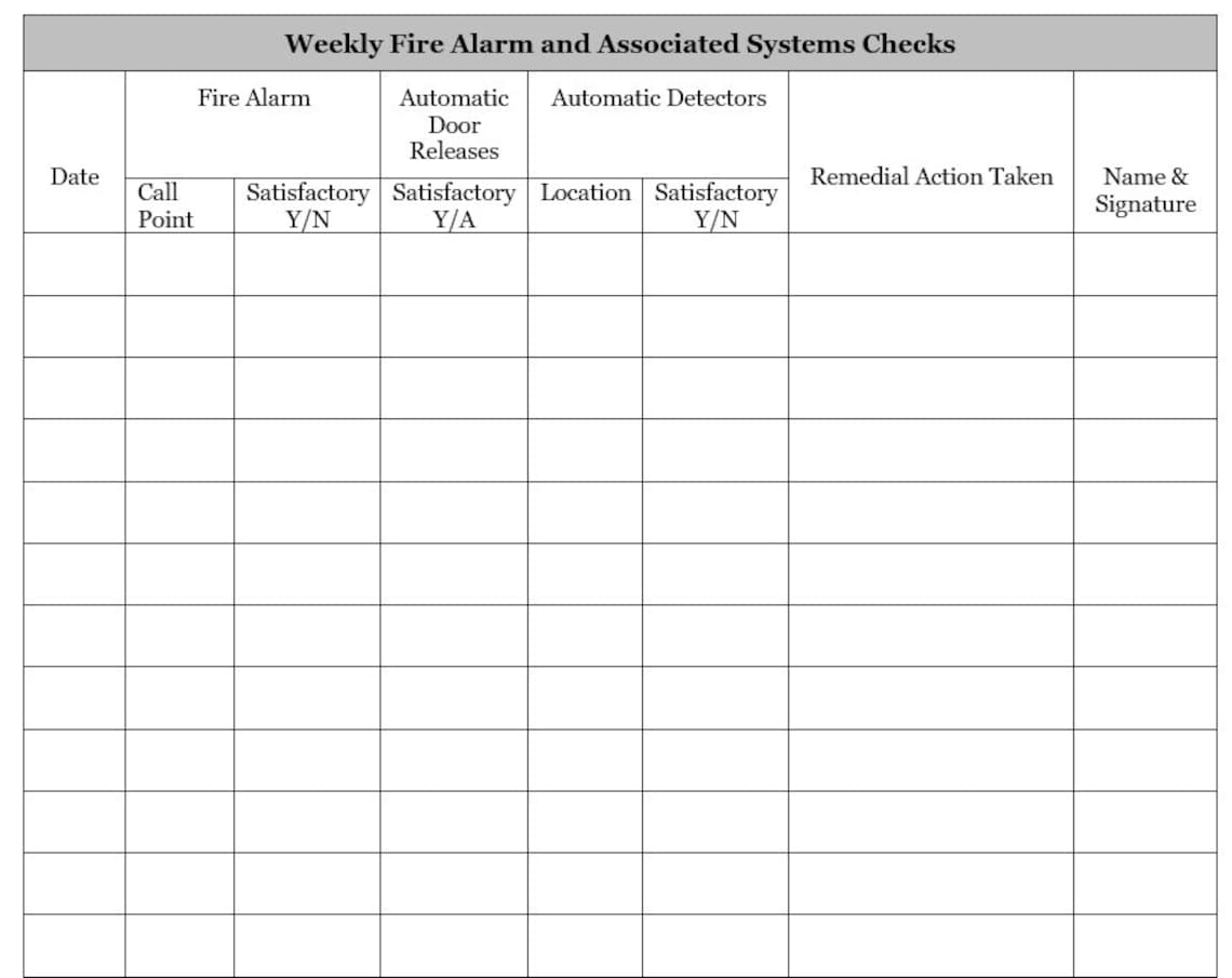 Fire Safety Log Book - Perfectly Detailed | Fire Safety Log Book ...