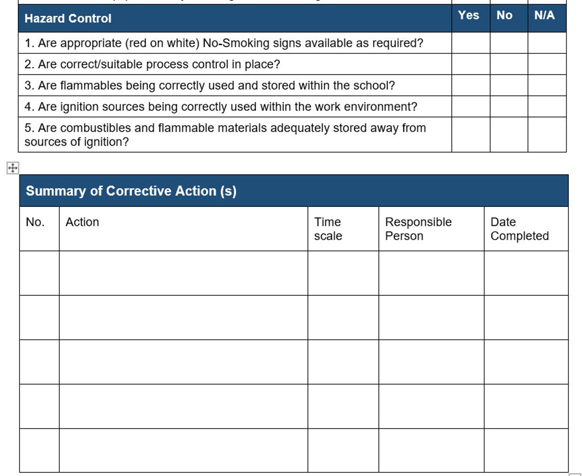 Comprehensive Fire Safety Inspection Template Word | Fire Safety ...