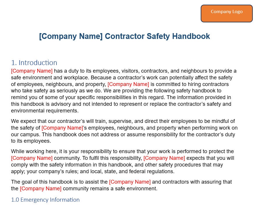 Contractor Safety Handbook - the Definitive Guide and Handbook for H&S ...