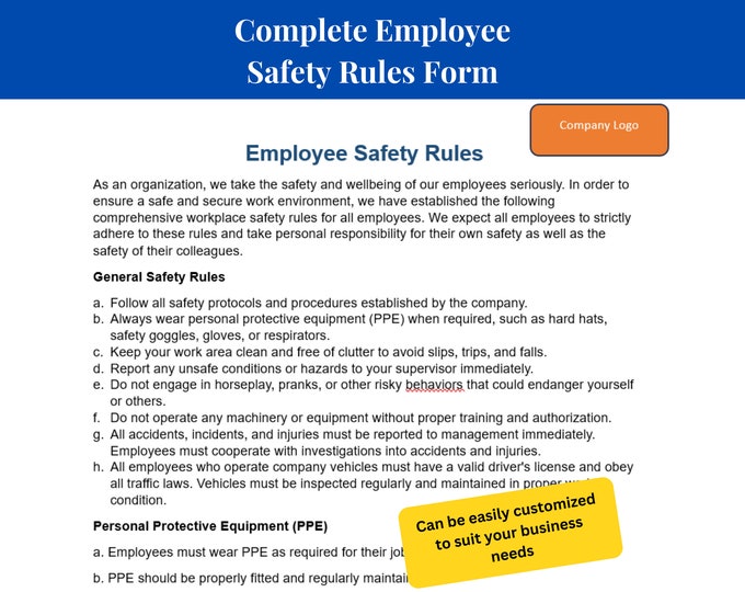 10 Golden Rules of Safety Poster: Workplace Safety A4 PDF (instant ...