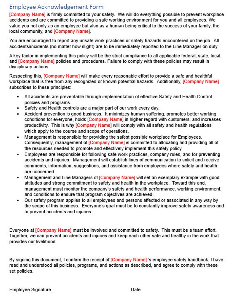 Comprehensive 27 Pages Construction Employee Safety Handbook | Employee ...