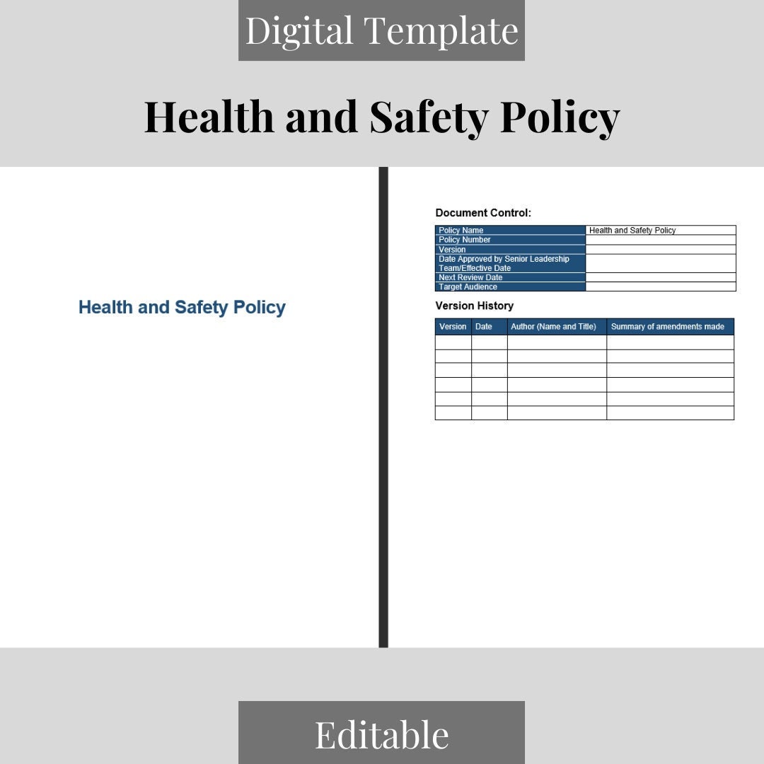 Comprehensive Health and Safety Policy Template With Statement of ...