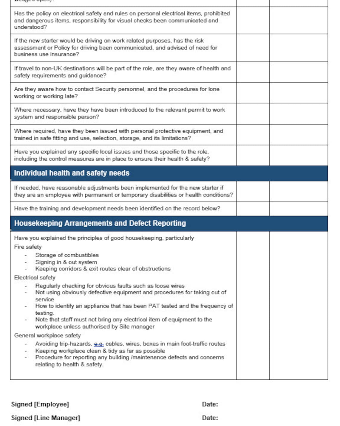 Complete Health and Safety Induction Template | Health and Safety ...