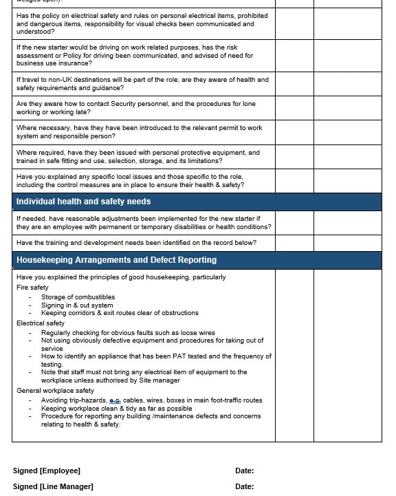 Complete Health and Safety Induction Template | Health and Safety ...