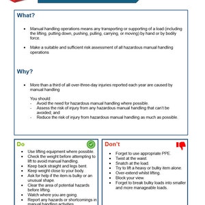 Essential Manual Handling Toolbox Talk Template in Word | Manual ...