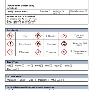 COSHH Risk Assessment Template | COSHH Risk Assessment Checklist ...