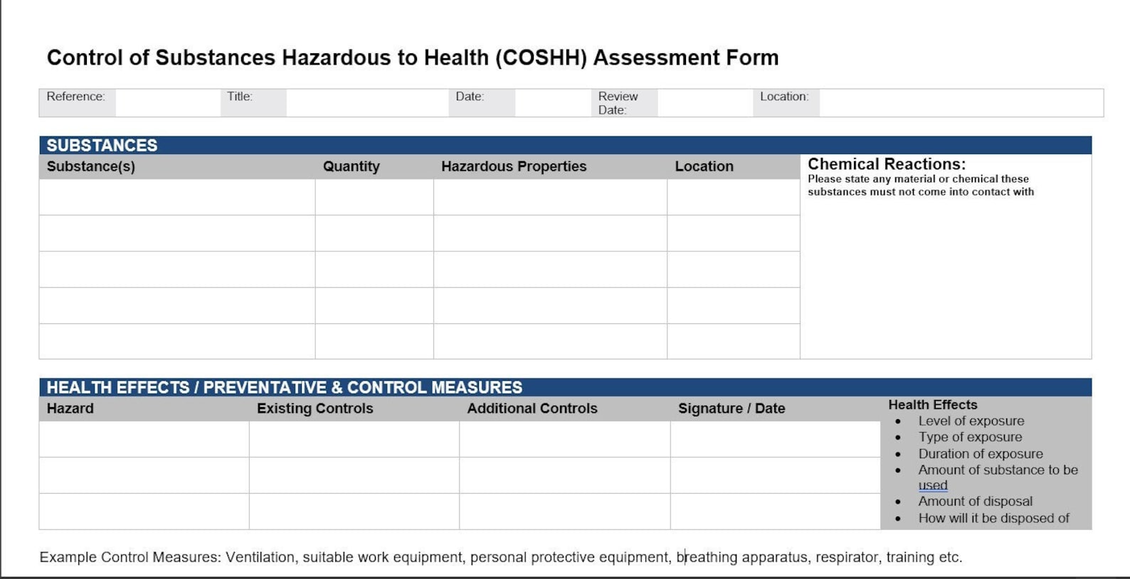 COSHH Risk Assessment Template | COSHH Risk Assessment Checklist ... COSHH Risk Assessment Template | COSHH Risk Assessment Checklist ...