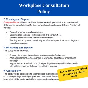 Health and Safety Consultation Policy Template Editable | Workplace ...