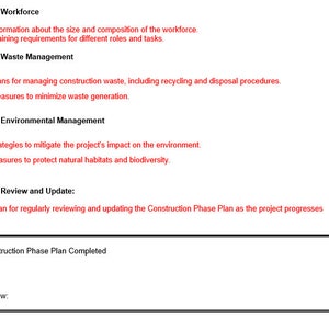 Construction Phase Plan Digital Template Editable Word Document Health ...