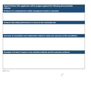 Complete Safety Award Nomination Form - Employee Recognition Template ...