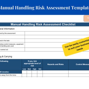 Manual Handling Risk Assessment Template | OSHA Compliant - Instant ...
