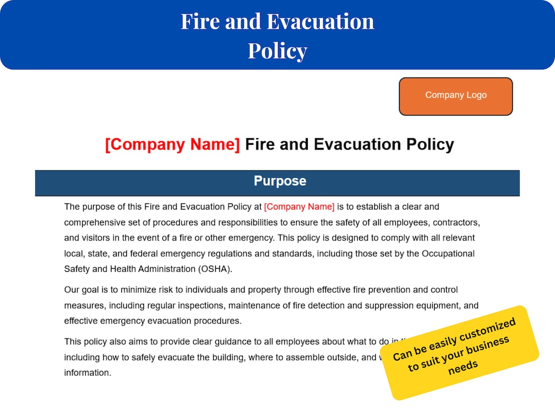 Complete Fire Safety & Evacuation Procedure Template | Fire Evacuation ...