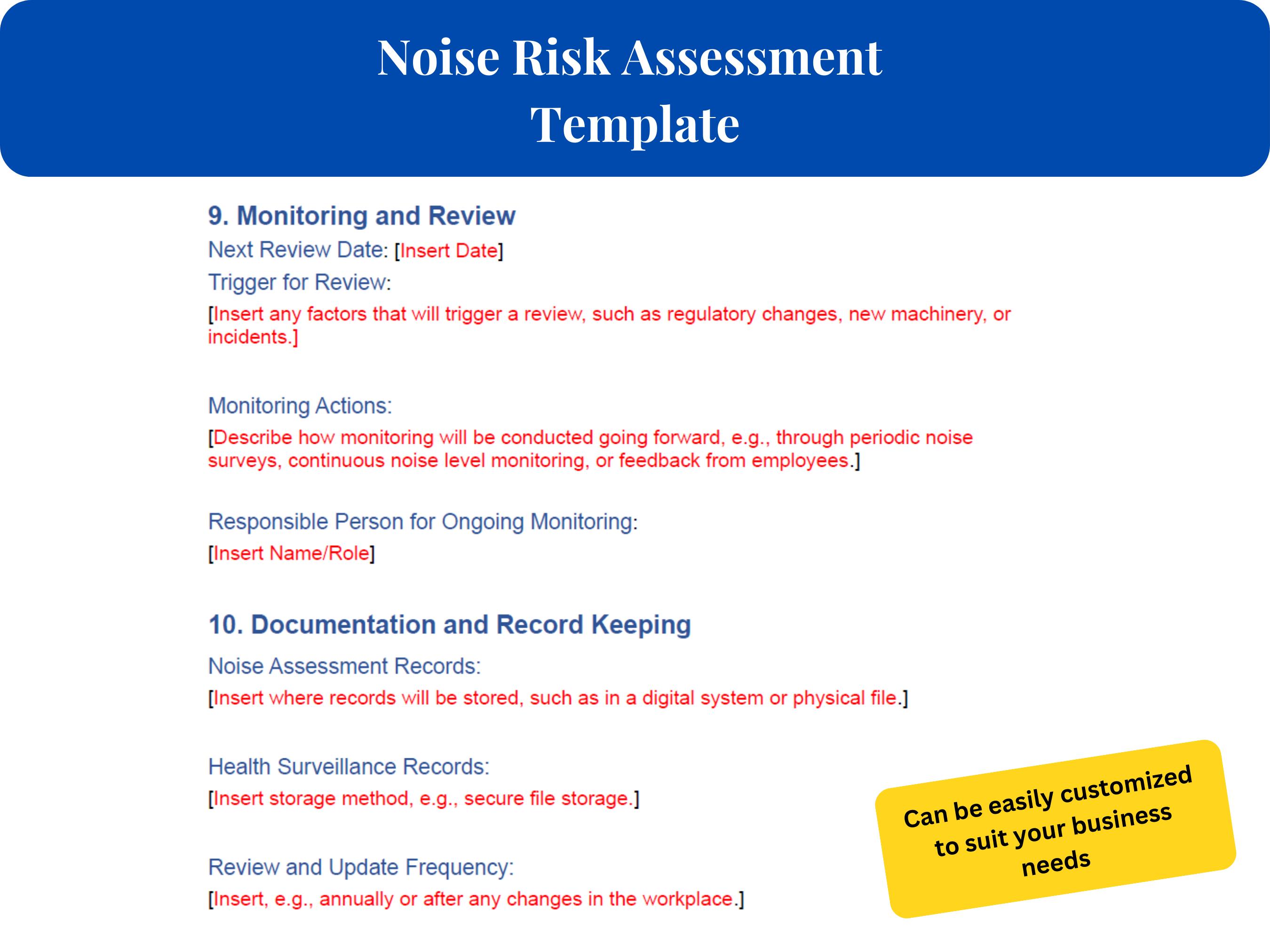 Noise Risk Assessment Template | OSHA Noise Risk Assessment Template ...