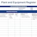 Plant and Equipment Register Template | Digital Download | Word Format ...