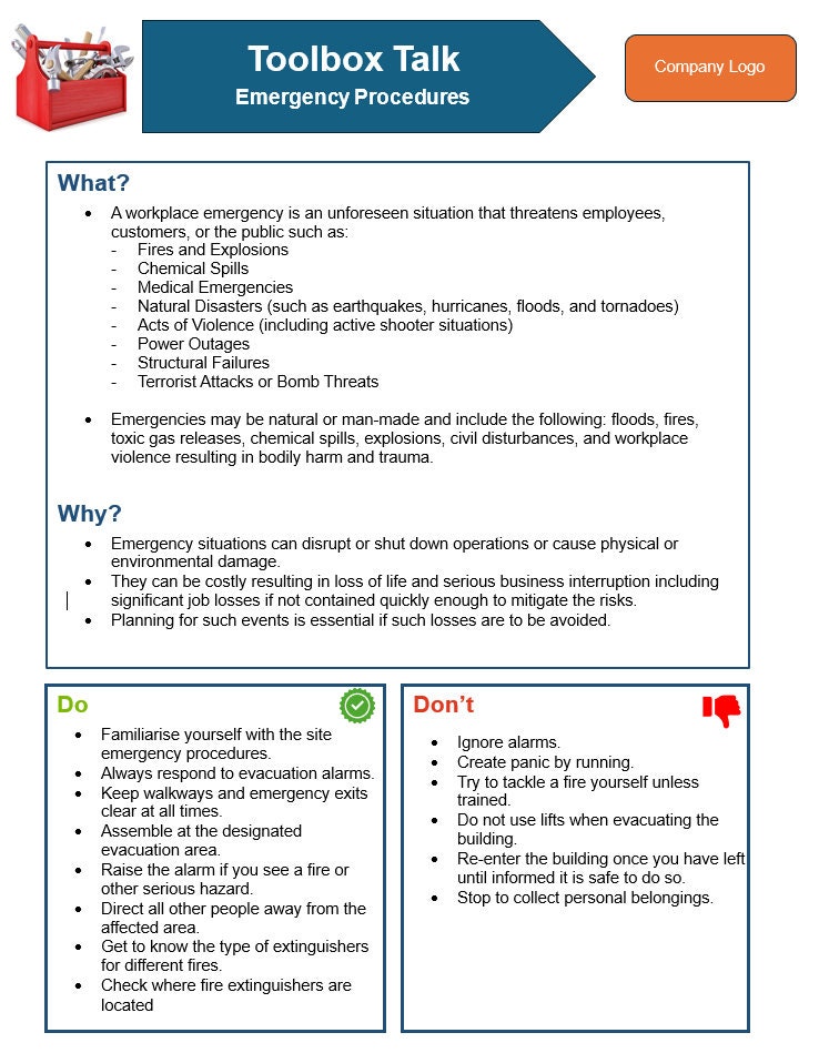 Toolbox Talk Template for Workplace Health and Safety Compliance - Transform Your Safety Culture ...