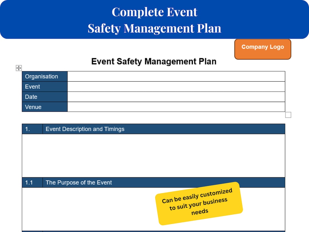 Complete Event Safety Management Plan Template | Comprehensive Event ...