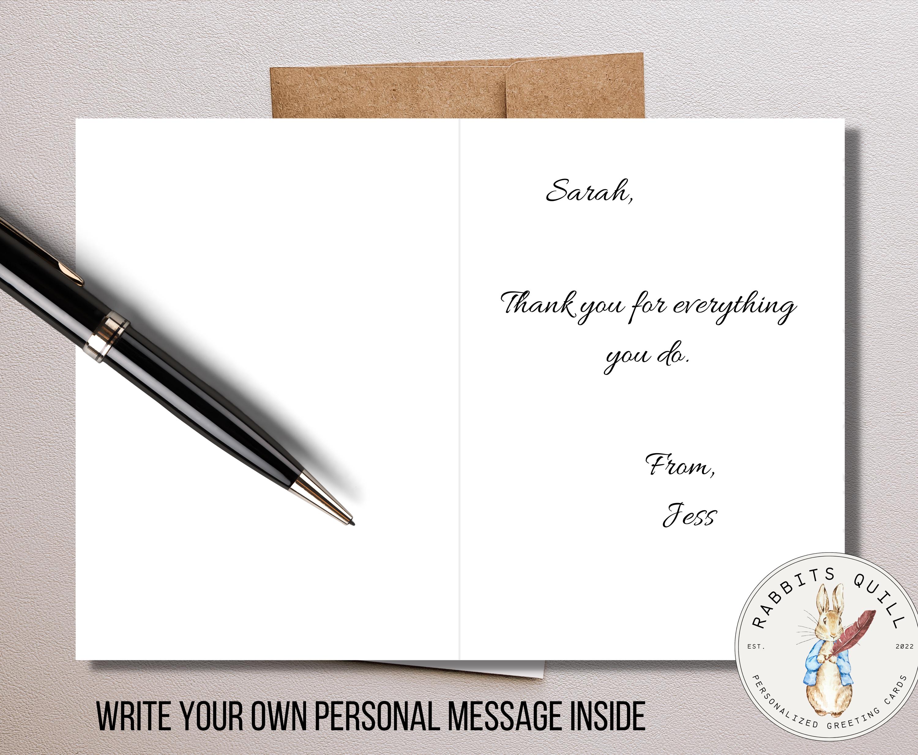 Printable Thank You Card, 5x7 Inch Card, Thanks for Having My Back ...
