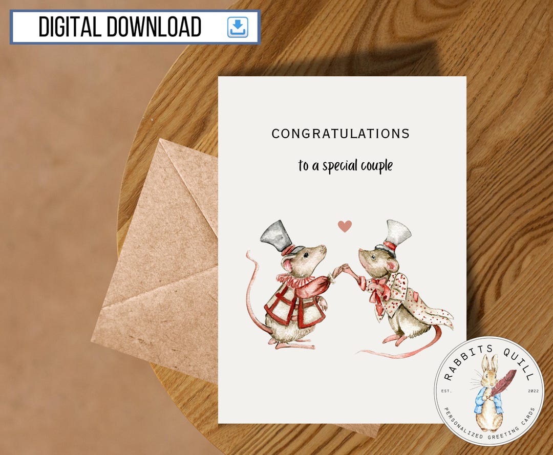 Wedding Celebration Card Printable, Anniversary Celebration Card, 5x7 ...