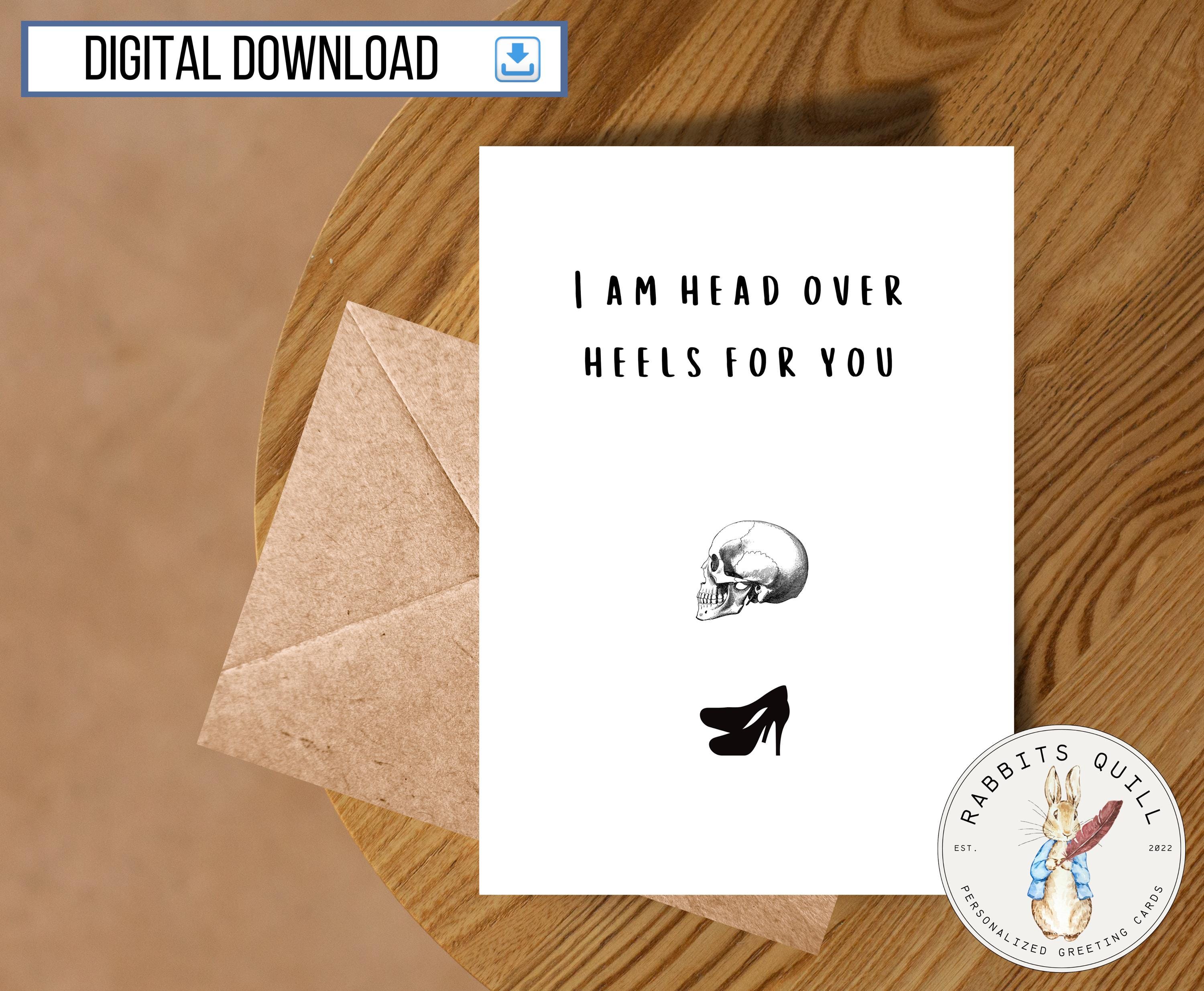 Printable Love Card, 5x7 Inch Cards, Foldable Anniversary Card, Punny ...