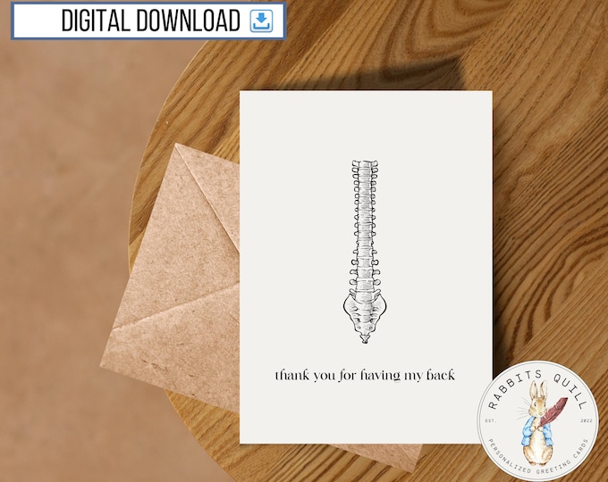 Thanks for Having My Back Greeting Card - Etsy