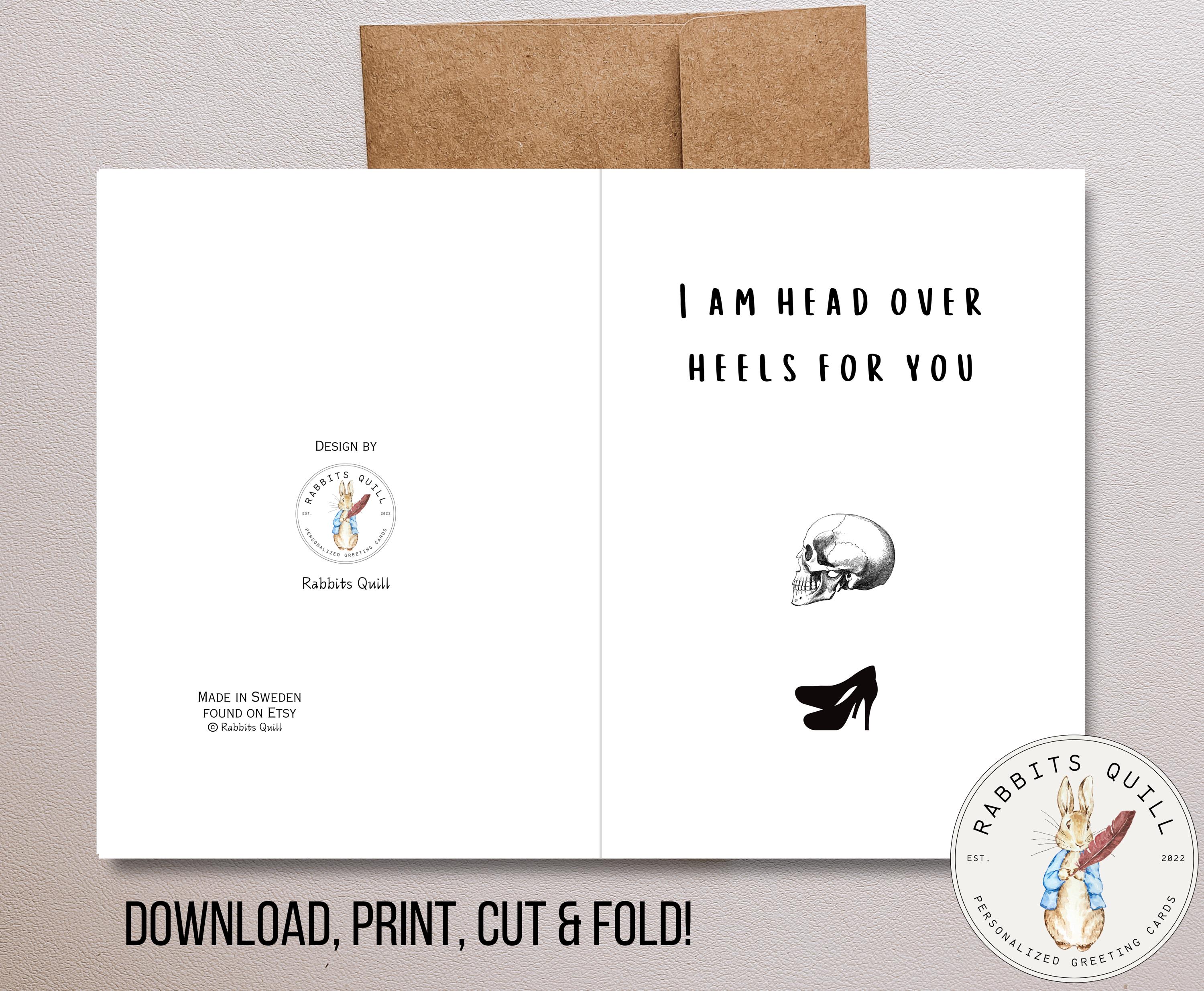 Printable Love Card, 5x7 Inch Cards, Foldable Anniversary Card, Punny ...