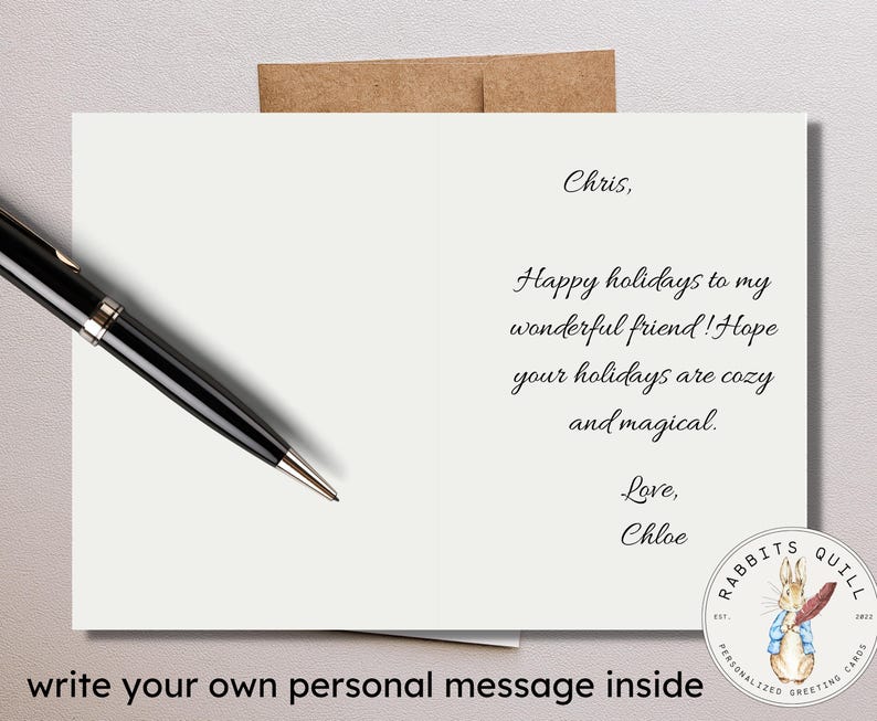 Owl Christmas Card Printable, 5x7 Inch Card, Digital Download, Magical ...