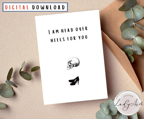 Printable Love Card 5x7 Inch Cards Foldable Anniversary - Etsy