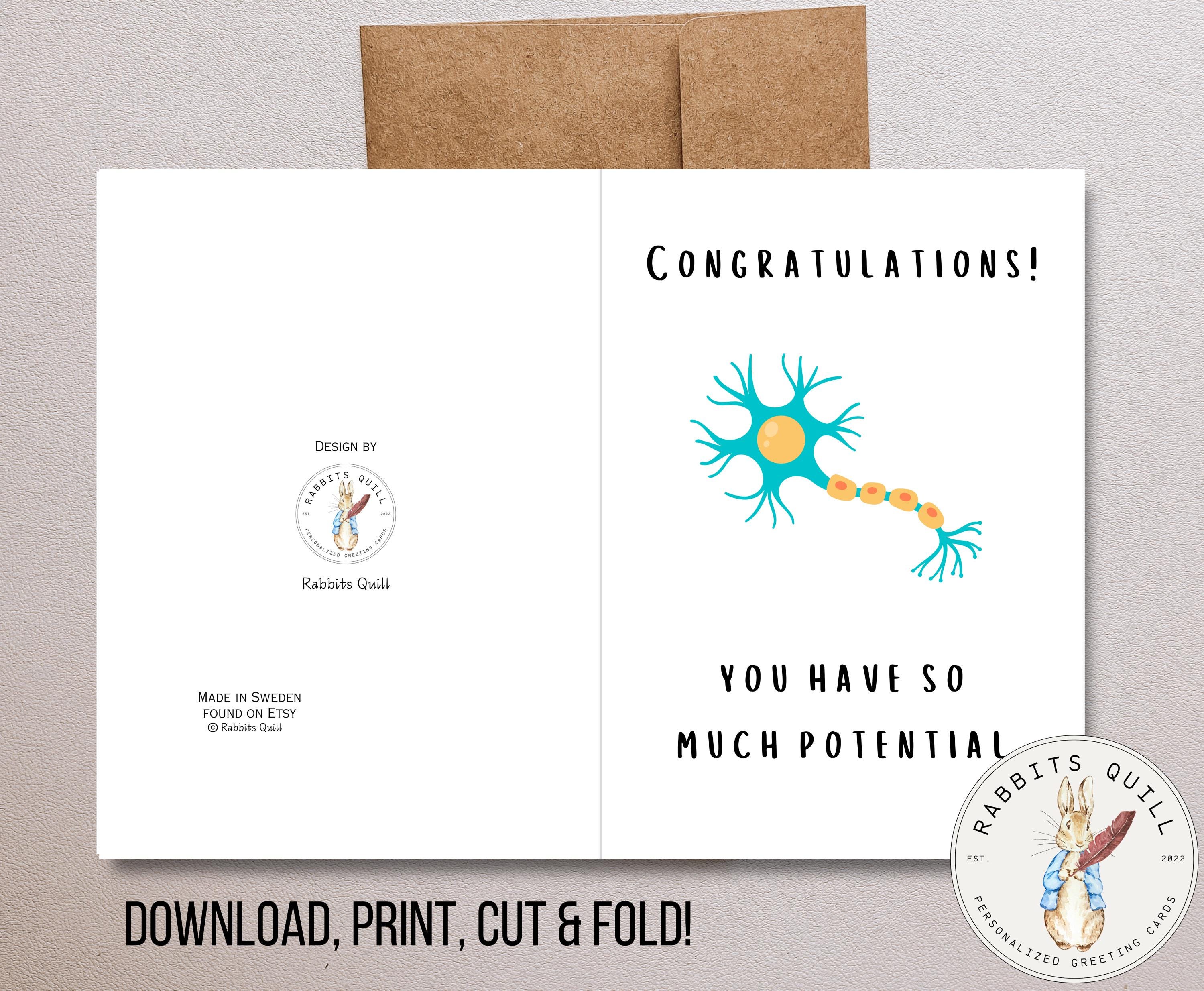 Funny Congratulations Card Printable, Digital Download, 5x7 Inch Card ...