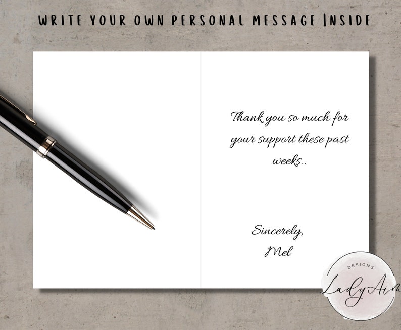 Printable Thank You Card, 5x7 Inch Card, Thanks for Having My Back ...