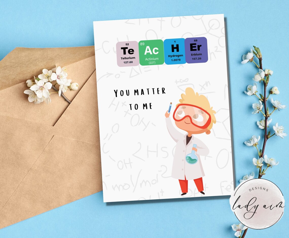 Printable Teacher Appreciation Card 5x7 Inch Card Science - Etsy