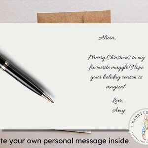 Owl Christmas Card Printable, 5x7 Inch Card, Digital Download, Magical ...