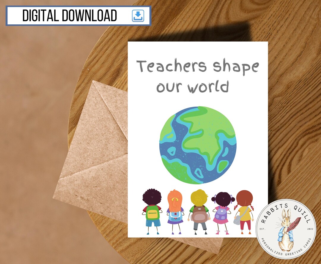 Teacher Appreciation Card, Printable, 5x7 Inch Card, Student Thank You ...